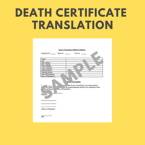 Death Certificate Translation Template – ImmigrationFormPrep